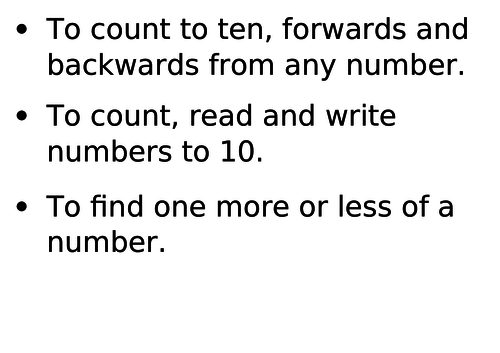 Year 1 Autumn Block 1 Week 1 Place Value Within 10 White Rose