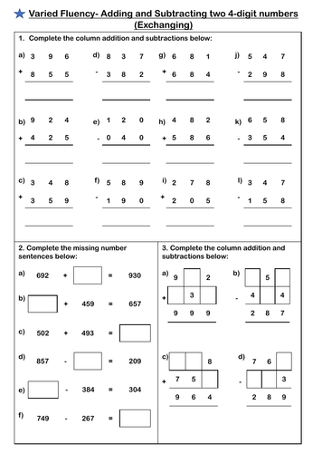 White Rose Maths Year 4 Addition And Subtraction Of Two 4 Digit