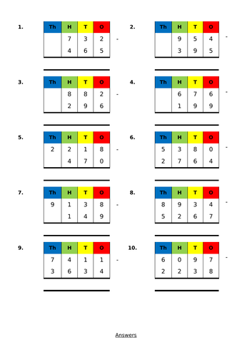 Year 4 Addition And Subtraction Block 2 Wrmh Teaching Resources