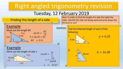 Gcse Pythagoras Trigonometry Revision Lessons Teachin