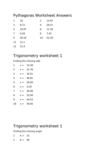 Gcse Pythagoras Trigonometry Revision Lessons Teachin