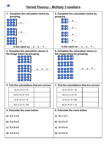 White Rose Maths Year 4 Spring Block 1 Multiply 3 Numbers Varied