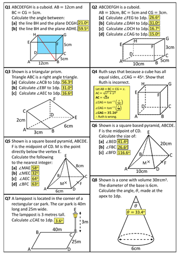 Trigonometry In 3d Teaching Resources