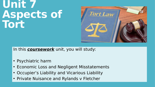 Lesson And Activity Psychiatric Injury Unit 7 Btec Applied Law Tort Law