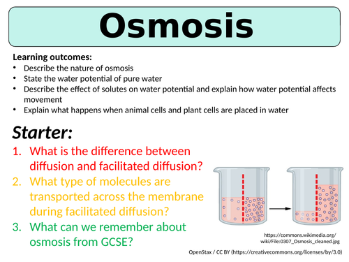 New 2016 Aqa As Level Biology Osmosis Teaching Resources