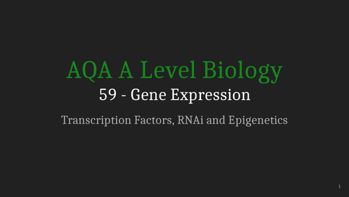 Aqa A Level Biology Presentations Chapter 8 The Control Of Gene