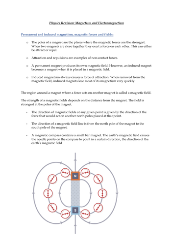 Magnetismelectromagnetism Notes Physics Aqa Combined Science Gcse