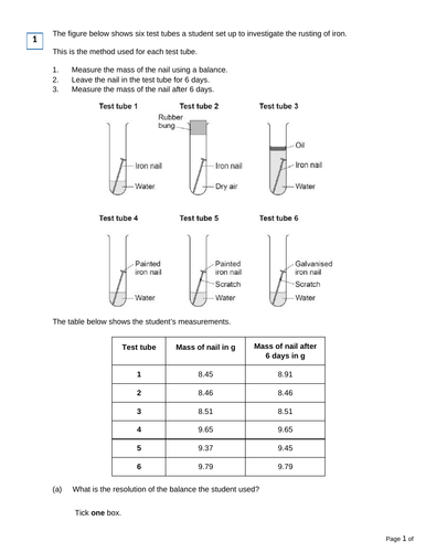 Aqa Gcse Chemistry 9 1 C151 Rusting Full Lesson Teaching Resources