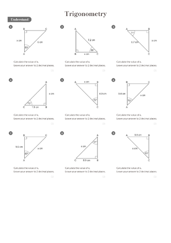 Trigonometry Worksheet By Pebsy Teaching Resources Tes Trigonometry