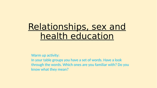 Year 6 Sex Relationships And Health Education Powerpoint Teaching