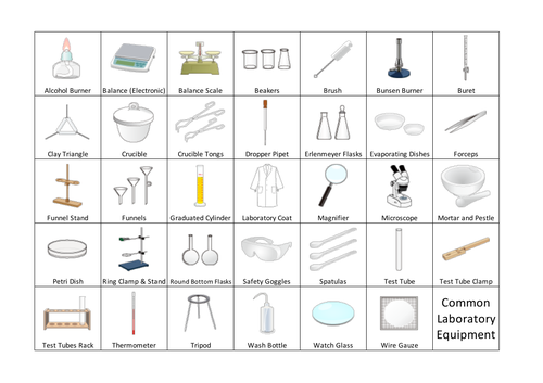 Esl Common Laboratory Equipment Vocabulary Word Mat Science Teaching