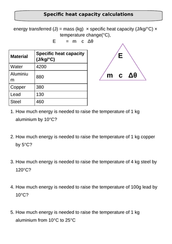 Aqa Gcse Physics P605 Specific Latent Heat Teaching Resources