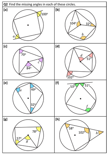 Edexcel Gcse Higher Unit 16 Circle Theorems Teaching Resources