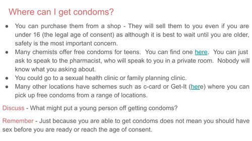 Contraception Lesson Ks4 5 Inc Condom Demonstration Teaching Resources