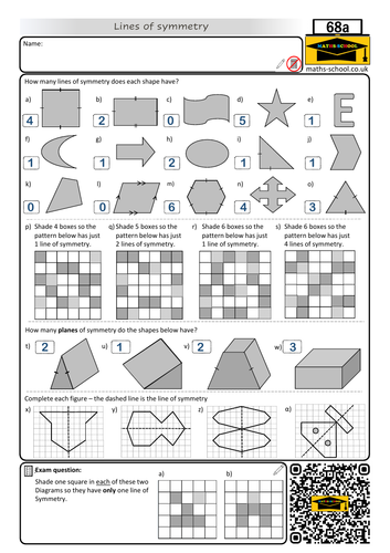 Lines Of Symmetry And Rotational Symmetry Worksheets And Answers