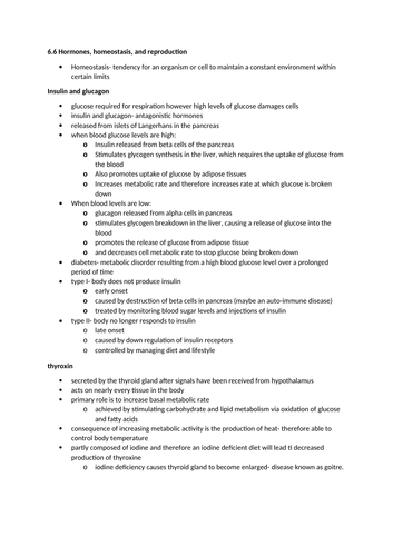 Ib Biology Topic 6 Human Physiology Teaching Resources