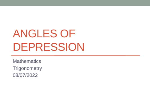 Angles Of Depression Teaching Resources