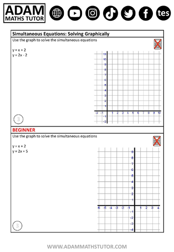 Gcse Simultaneous Equations Worksheets Exam Questions And Solutions