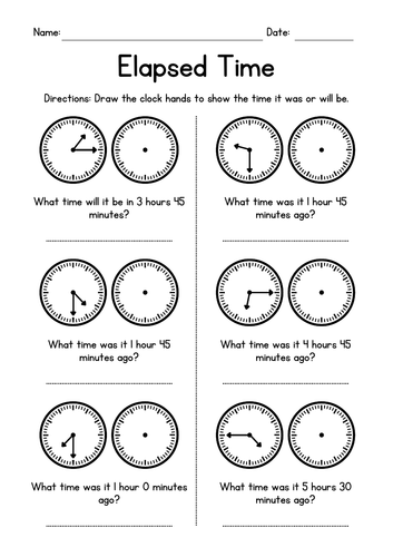 Elapsed Time 15 Minute Intervals Worksheets Teaching Resources