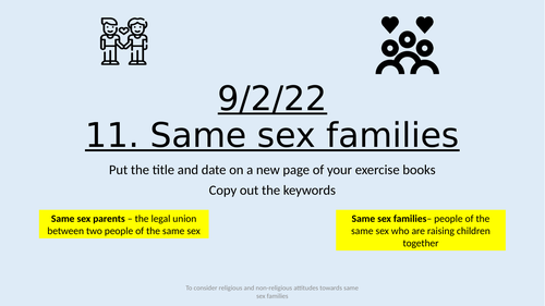 Aqa Gcse Theme A Relationships And Families Lesson 11 Same Sex Families