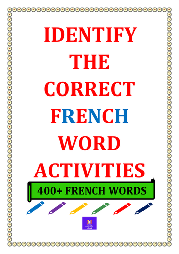 Identify The Correct French Word Activities Teaching Resources