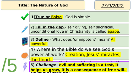 Aqa Rs The Nature Of God Christianity Teaching Resources