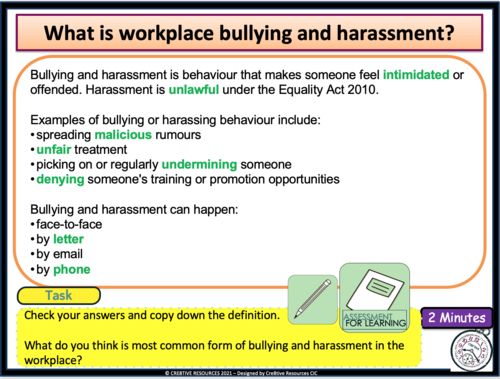 Bullying And Harassment In Workplace Teaching Resources