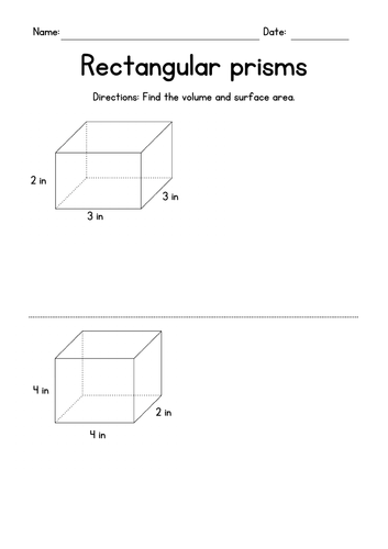 Volume And Surface Area Of Rectangular Prisms With Decimals Teaching