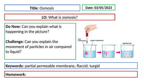 Gcseigcse Biology Osmosis Teaching Resources