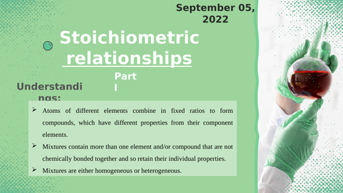 Topic 1 Stoichiometric Relationships Ib Teaching Resources