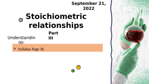 Topic 1 Stoichiometric Relationships Ib Teaching Resources