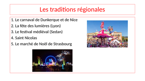 Les Traditions Régionales Françaises Y12 Teaching Resources