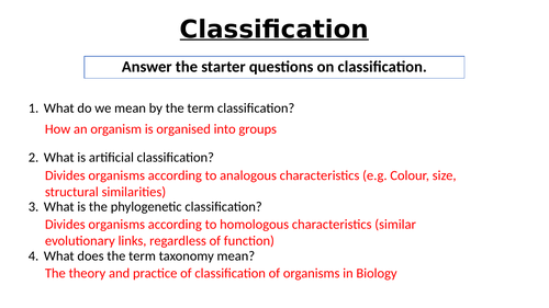 A Level Aqa Biology Classification Bundle Teaching Resources