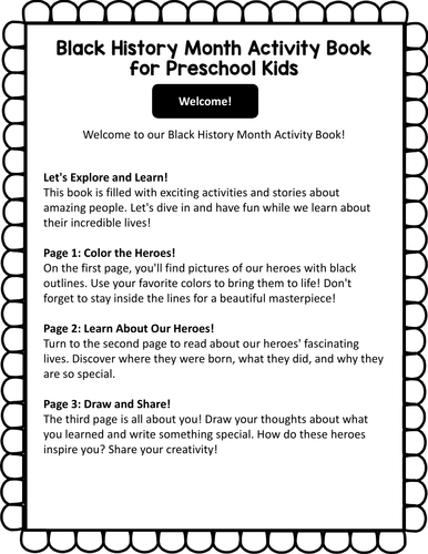 Black History Month Activity Pages Reading And Writing Activities