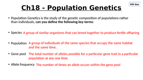 A Level Aqa Biology Populations And Evolution Bundle Teaching Resources