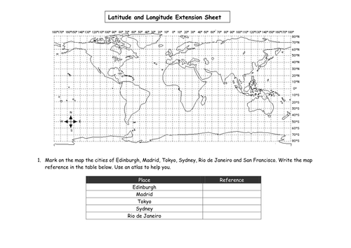 Latitude And Longitude Worksheets Teaching Resources