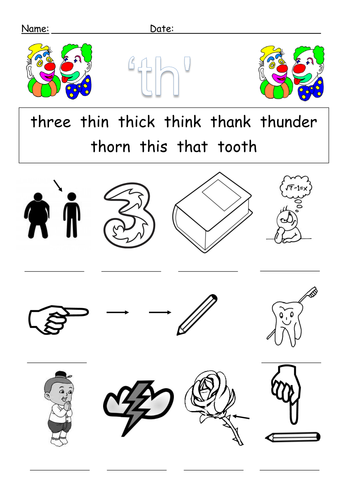 Th Digraph Worksheets Teaching Resources