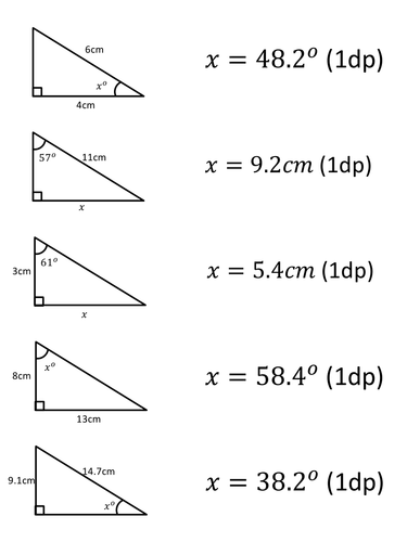 Sohcahtoa Worksheet With Answers