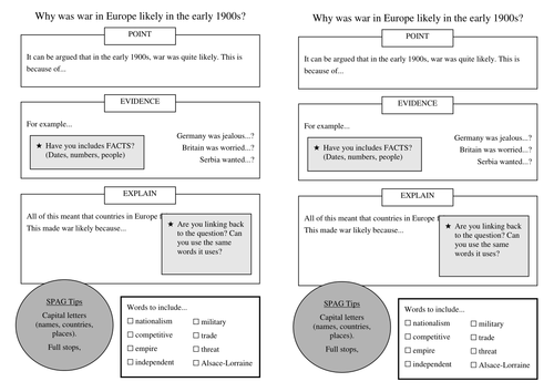 Wwi Sow Lesson 1 Causes Nationalism Teaching Resources