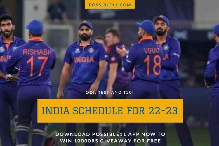 India Cricket Schedule For Odi T20 And Test Complete List