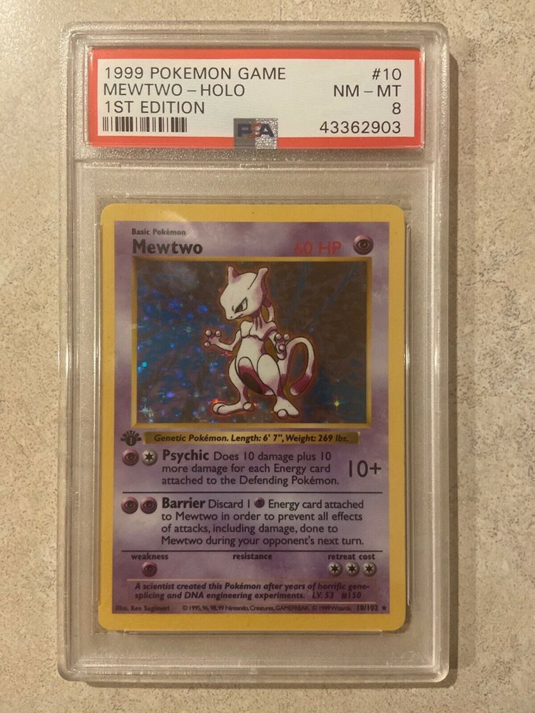 Auction Prices Realized Tcg Cards 1999 Pokemon Game Mewtwo Holo 1st Edition