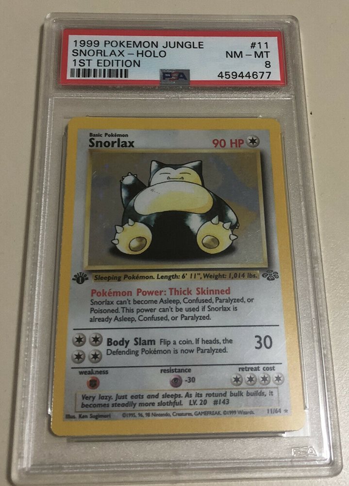 Auction Prices Realized Tcg Cards 1999 Pokemon Jungle Snorlax Holo 1st