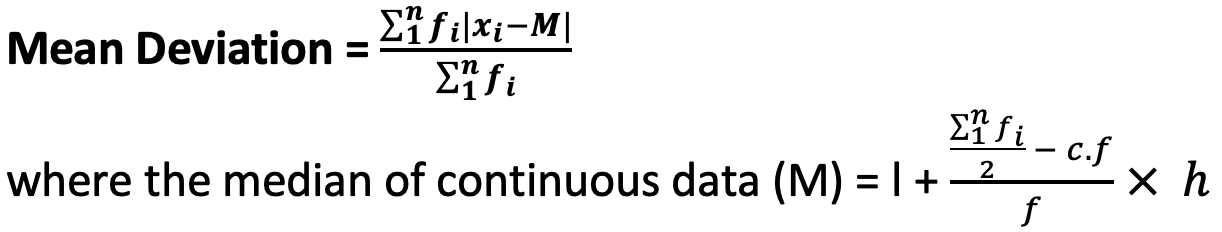 Mean Deviation Formula Definition Meaning Examples