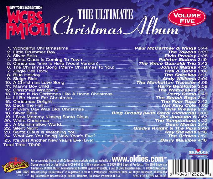 Wcbs Fm1011 Ultimate Christmas Album Volume 5 Cd 2000