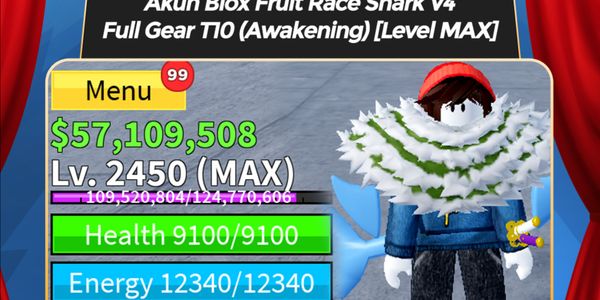 Buy Account Blox Fruit Race Shark V4 Account Full Gear T10 Awakening