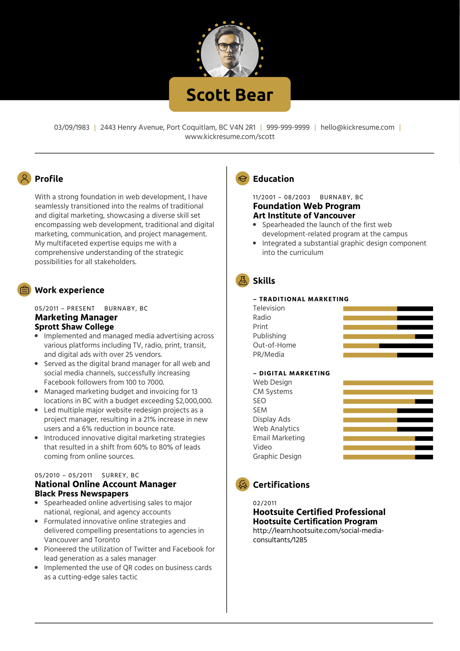 Marketing Manager Account Manager Resume Sample Kickresume