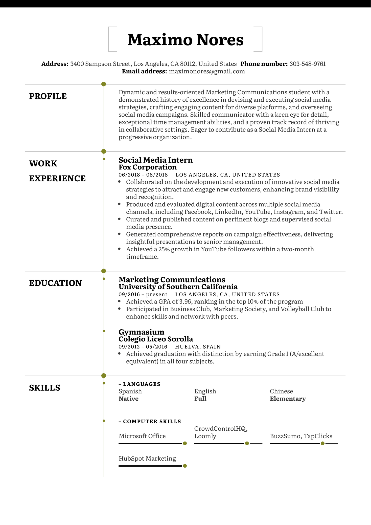 Professional Social Media Manager Resume Sample Kickresume