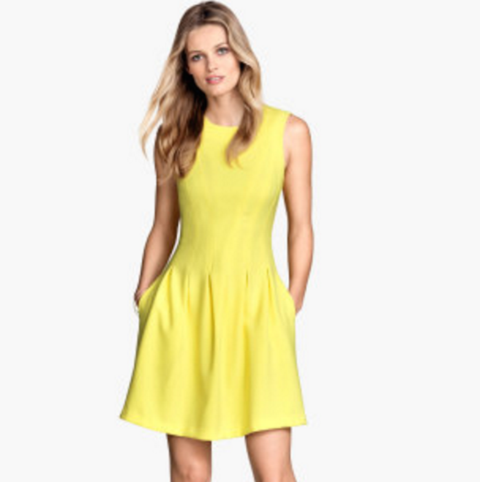Yellow Sleeveless Dress Blingby