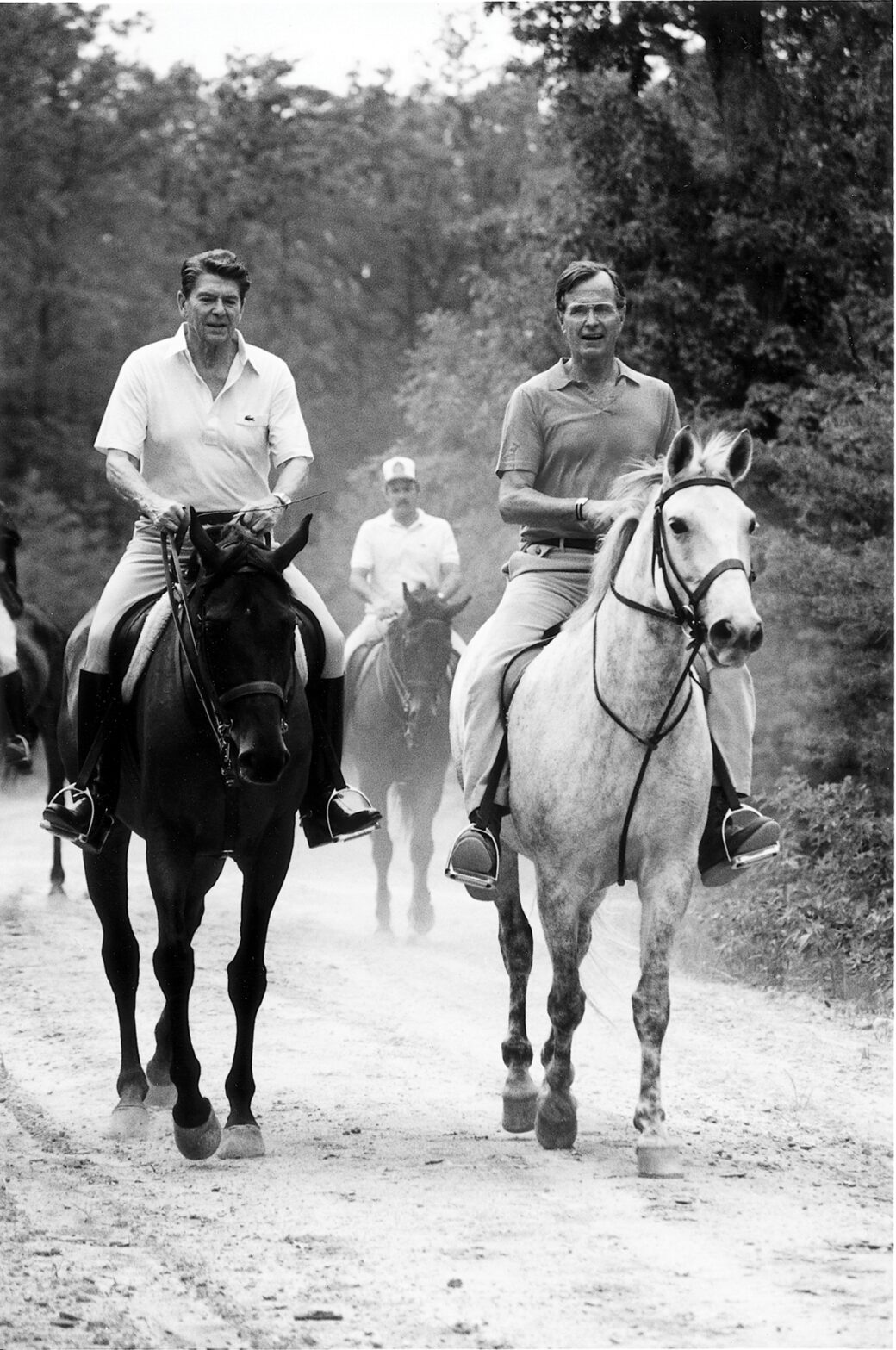 Ronald Reagan And George Hw Bush Ride Horses White House Historical