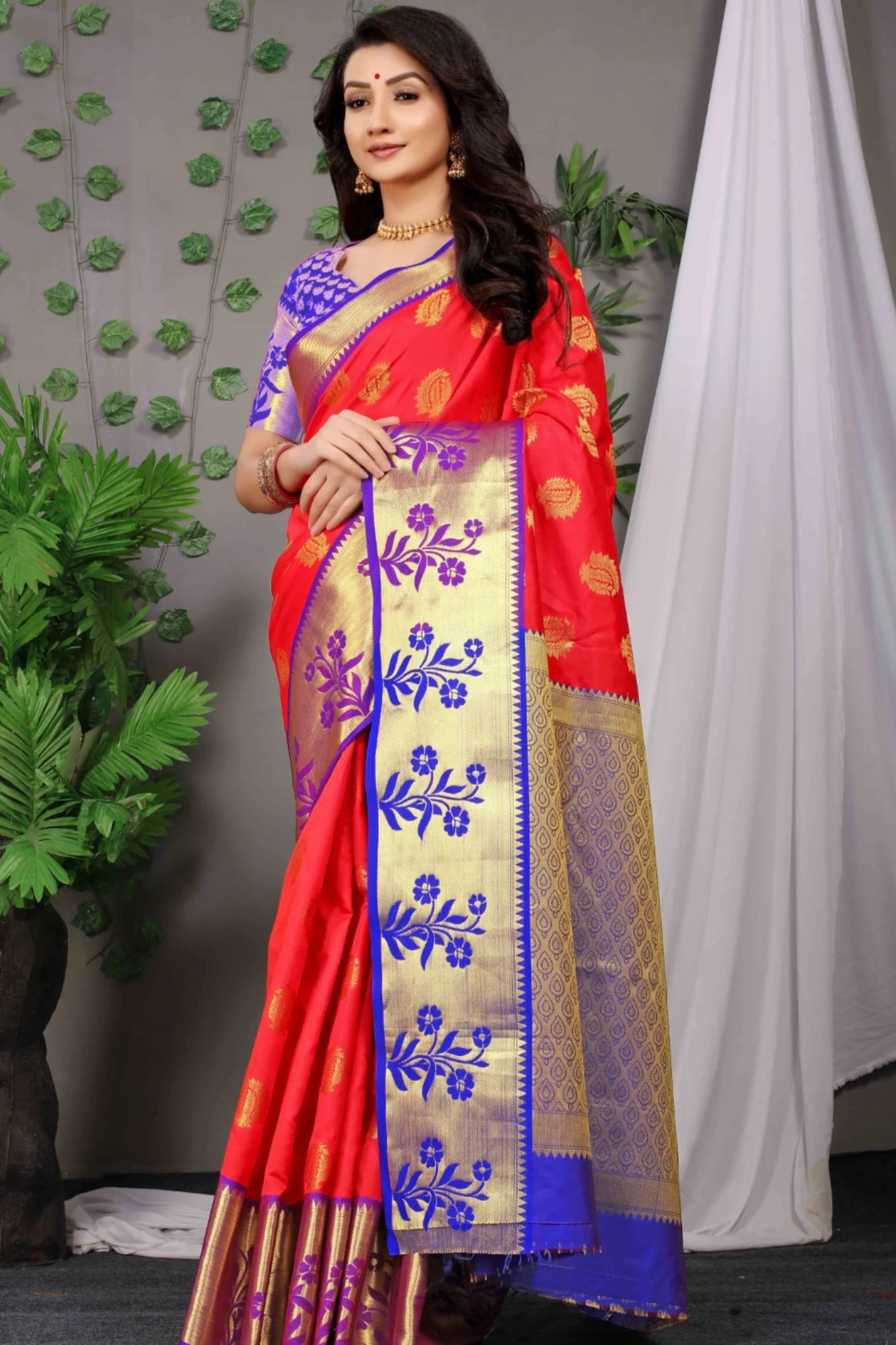 Woven Banarasi Soft Silk Saree In Navy Blue Ucchal Fashion